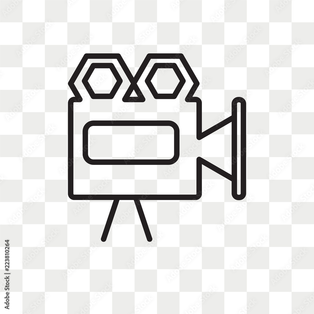 Video camera vector icon isolated on transparent background, Video ...