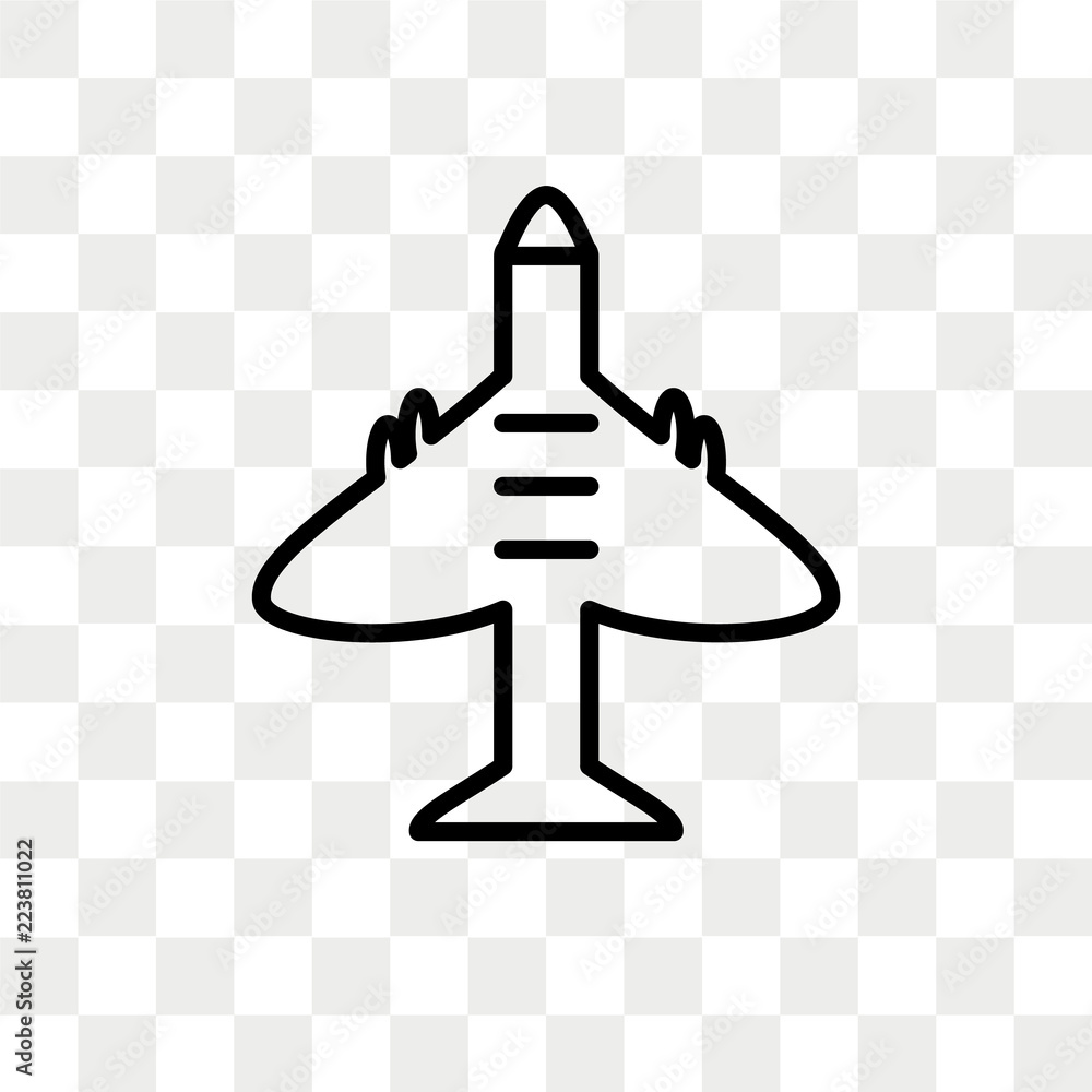 Airplane Flying vector icon isolated on transparent background ...
