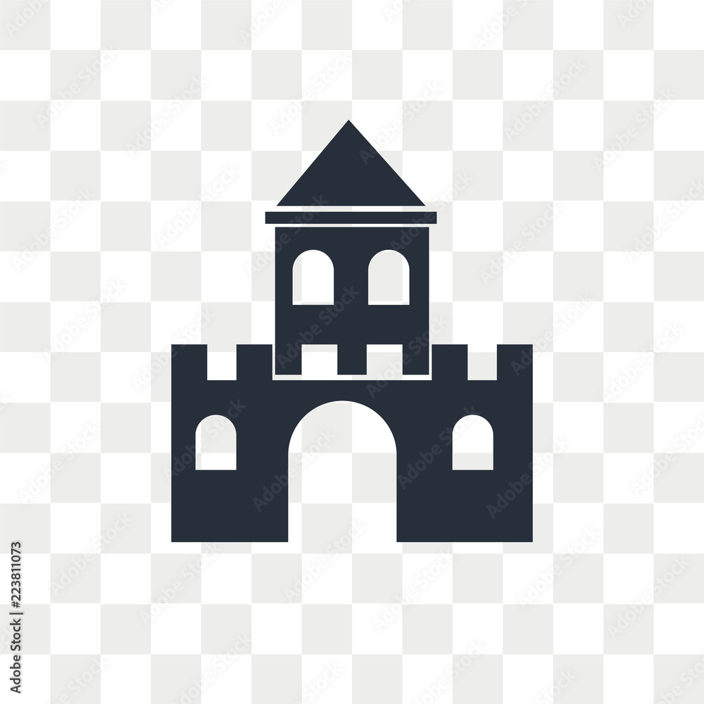 Sand Castle vector icon isolated on transparent background, Sand Castle ...