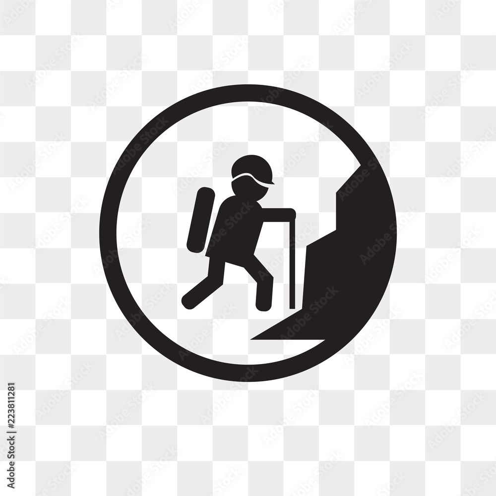 Trekking vector icon isolated on transparent background, Trekking logo ...