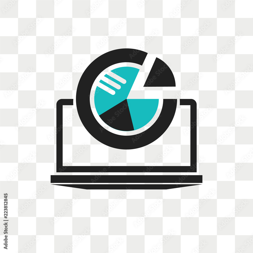 Laptop Analysis vector icon isolated on transparent background, Laptop ...