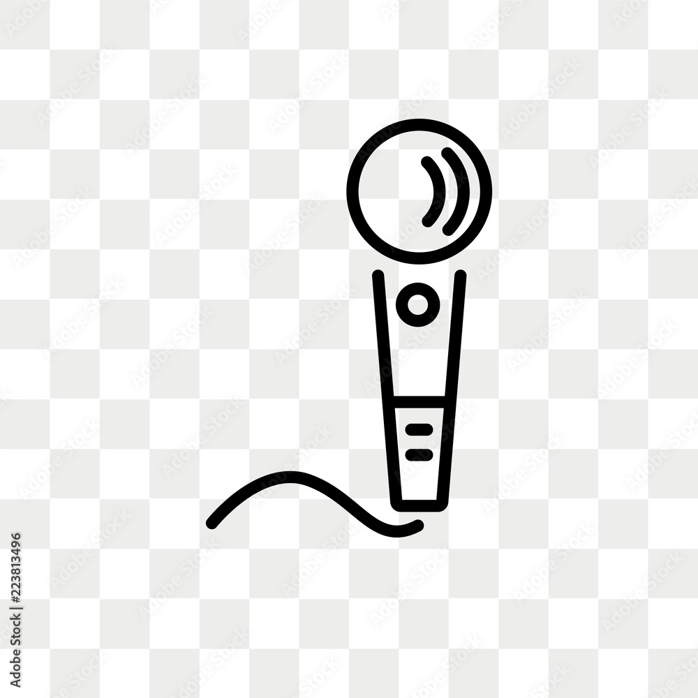 Mic with Long Cable vector icon isolated on transparent background, Mic ...