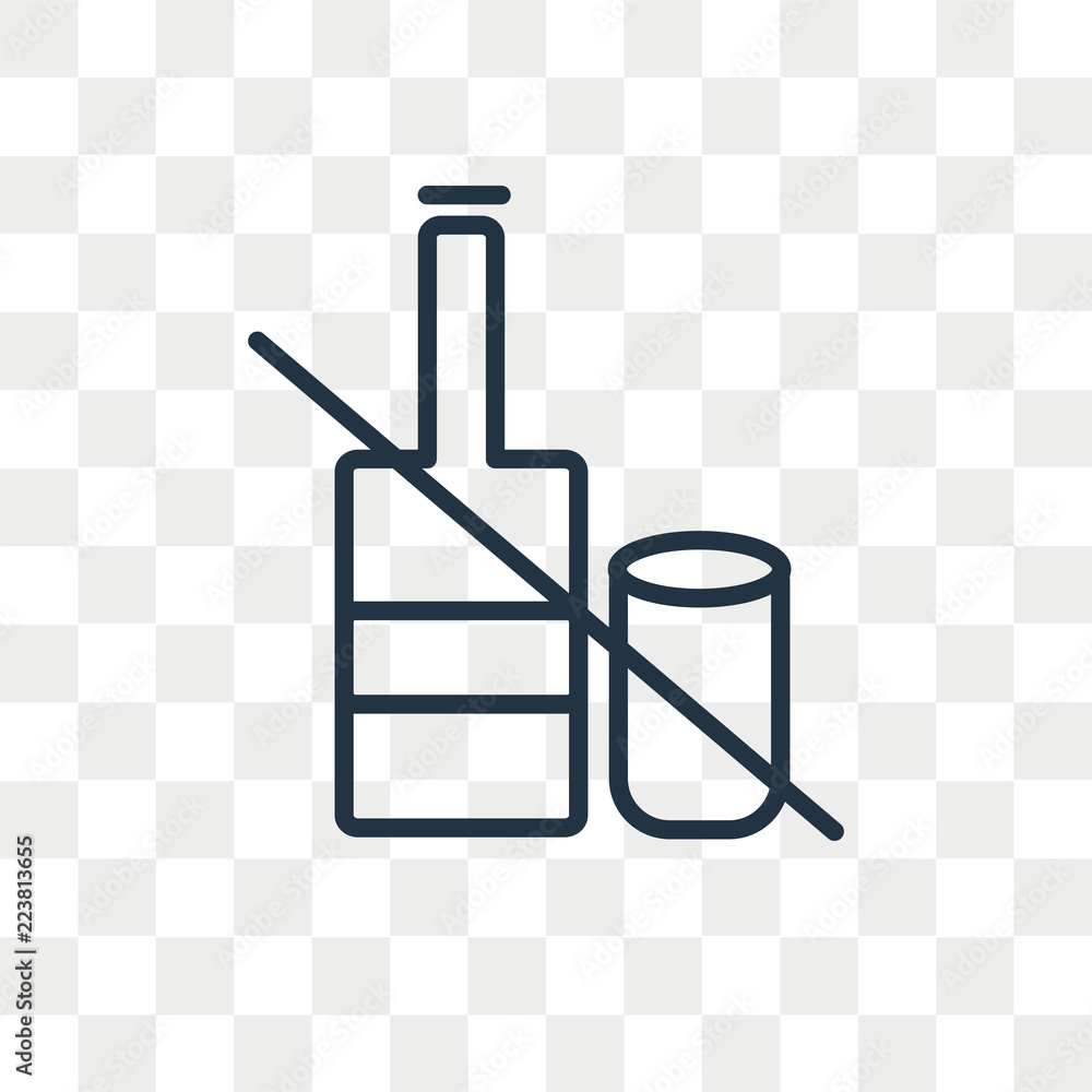 No Alcohol vector icon isolated on transparent background, No Alcohol ...