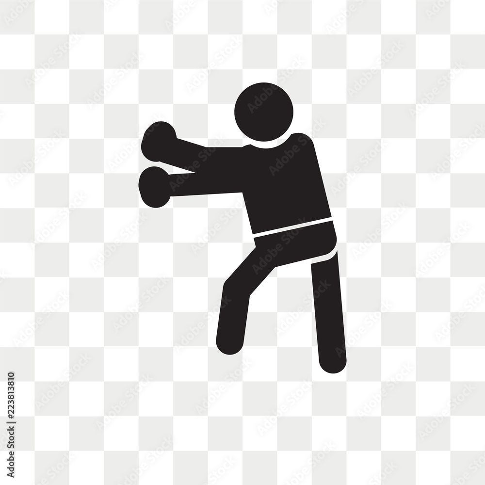 Man Punching vector icon isolated on transparent background, Man ...