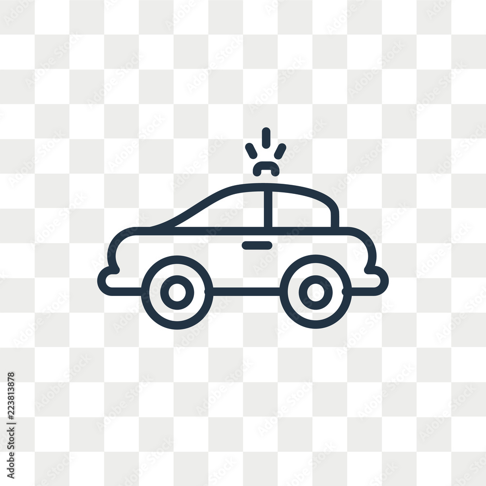 Police car vector icon isolated on transparent background, Police car ...