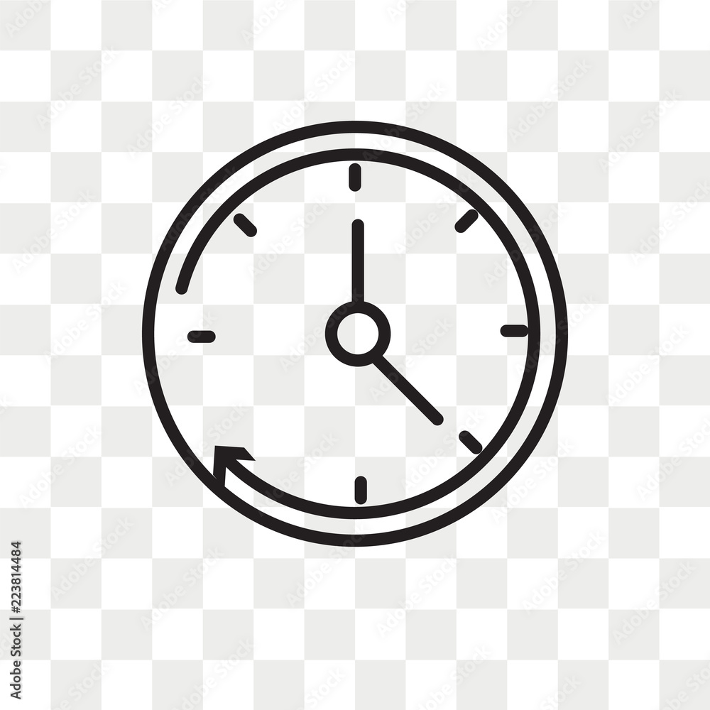 Clock vector icon isolated on transparent background, Clock logo design ...
