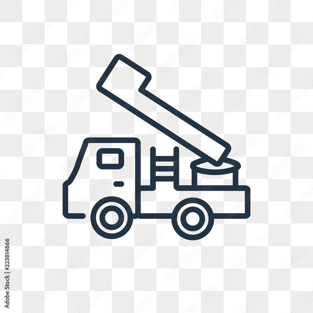 Fire truck vector icon isolated on transparent background, Fire truck ...