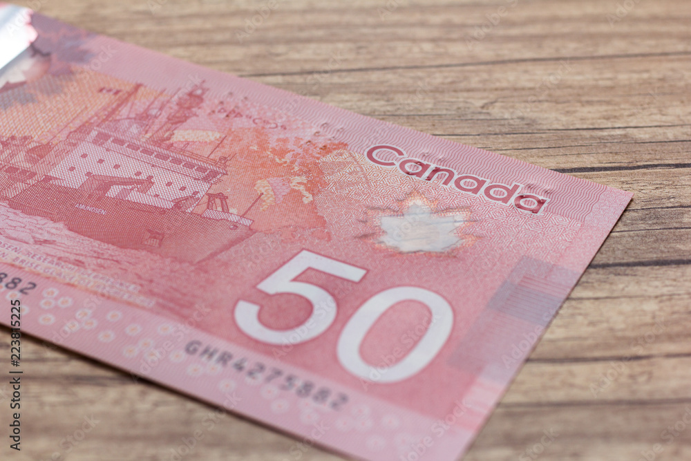 Canadian Money On Table