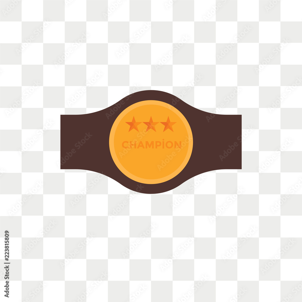 Champion belt vector icon isolated on transparent background, Champion ...