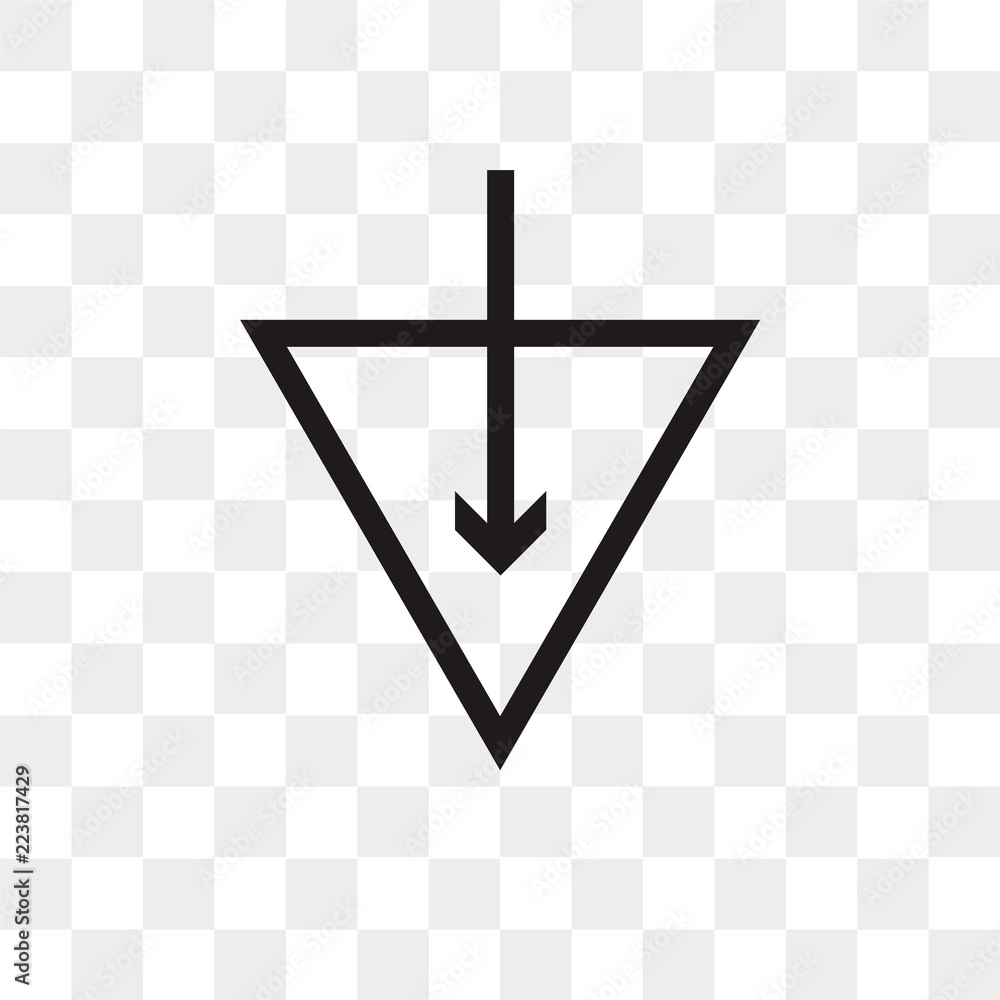 Down arrow vector icon isolated on transparent background, Down arrow ...