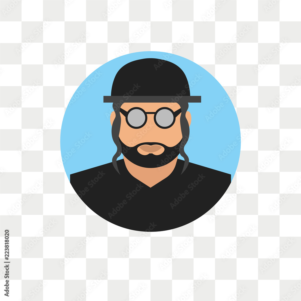 Rabbi vector icon isolated on transparent background, Rabbi logo design ...