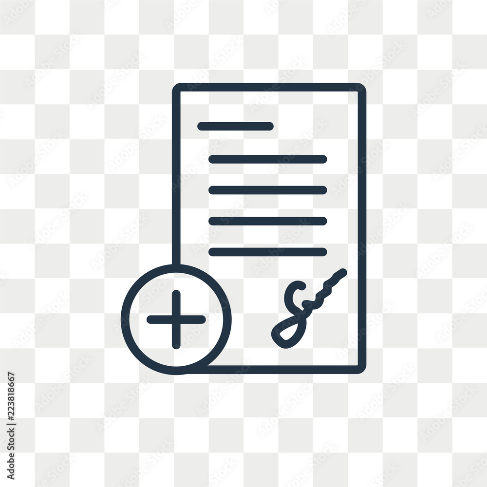 Prescription vector icon isolated on transparent background ...