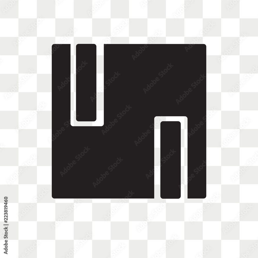 Square vector icon isolated on transparent background, Square logo ...