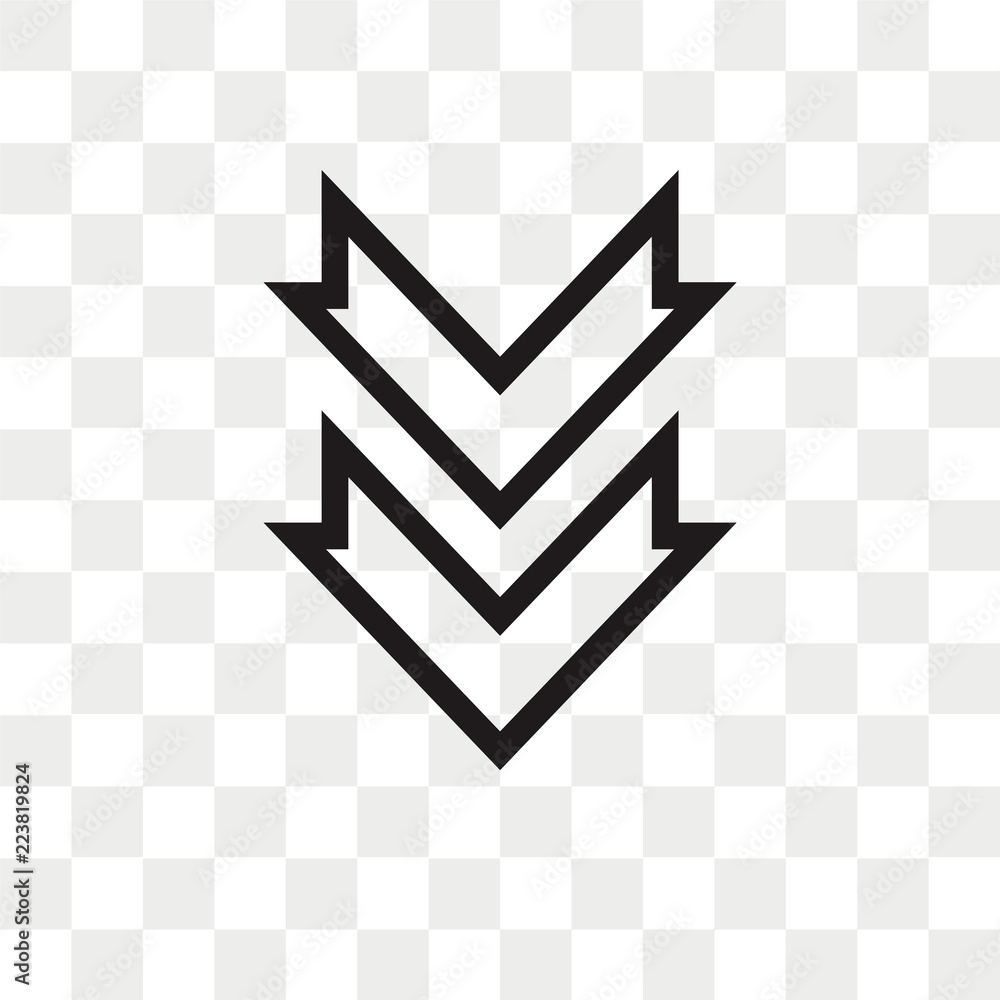Down arrow vector icon isolated on transparent background, Down arrow ...