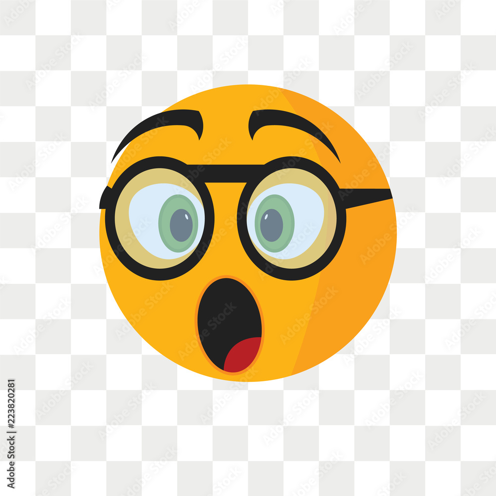 Nerd smile vector icon isolated on transparent background, Nerd smile ...