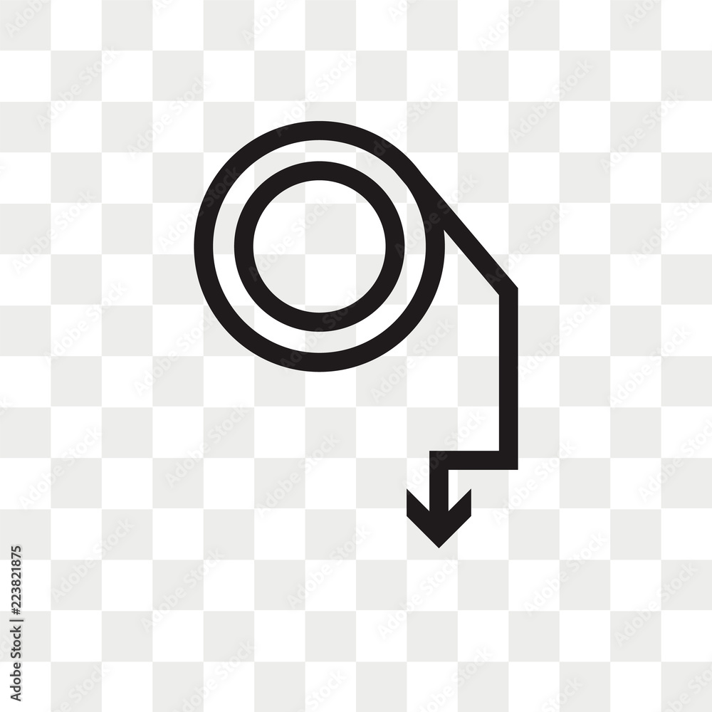 Down arrow vector icon isolated on transparent background, Down arrow ...