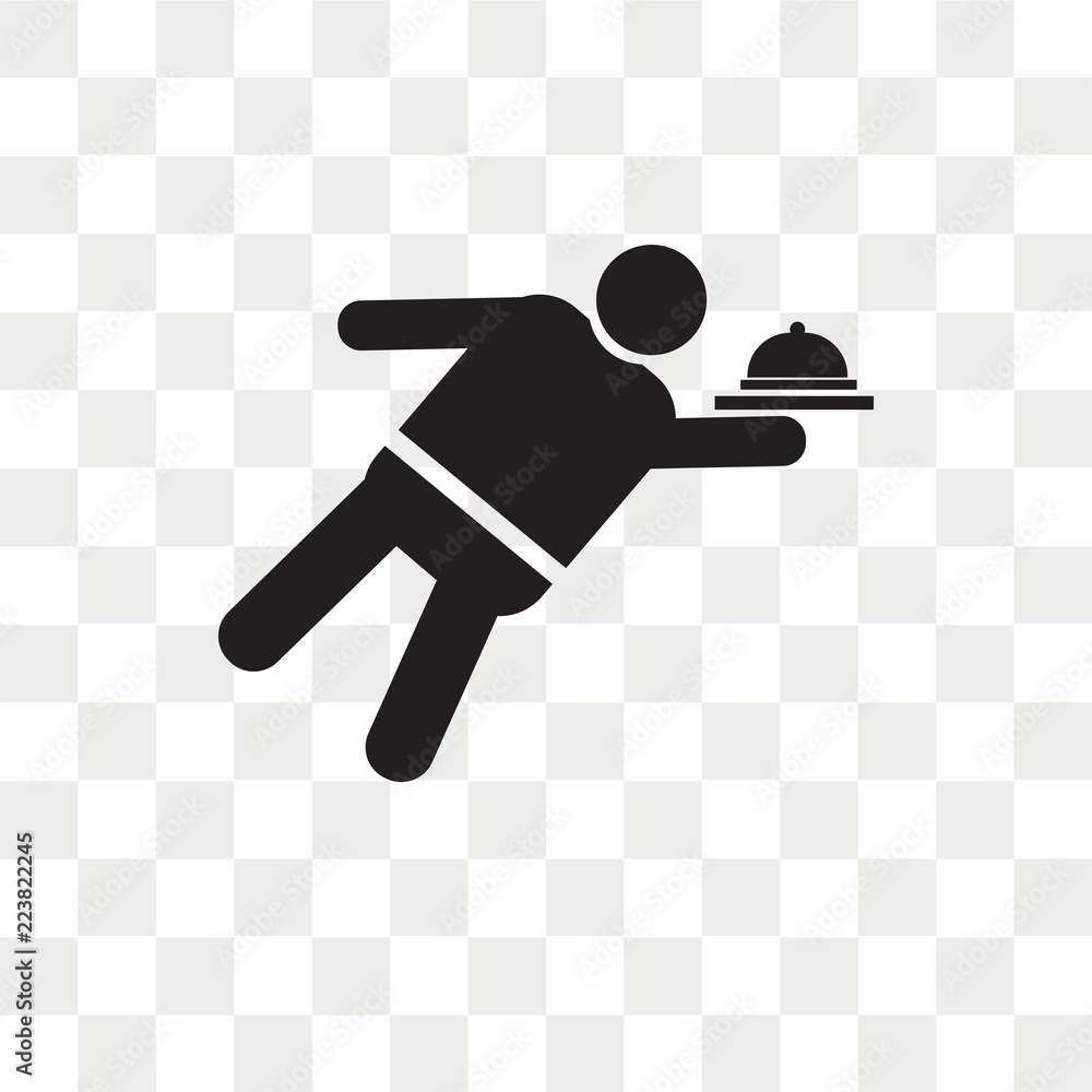 Waiter Falling vector icon isolated on transparent background, Waiter ...