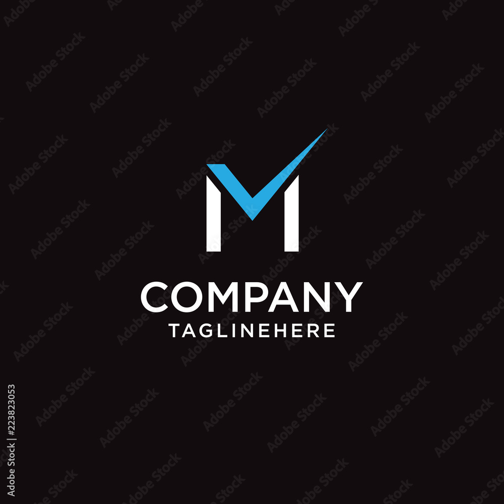 Letter M check mark logo icon design template elements Stock Vector ...