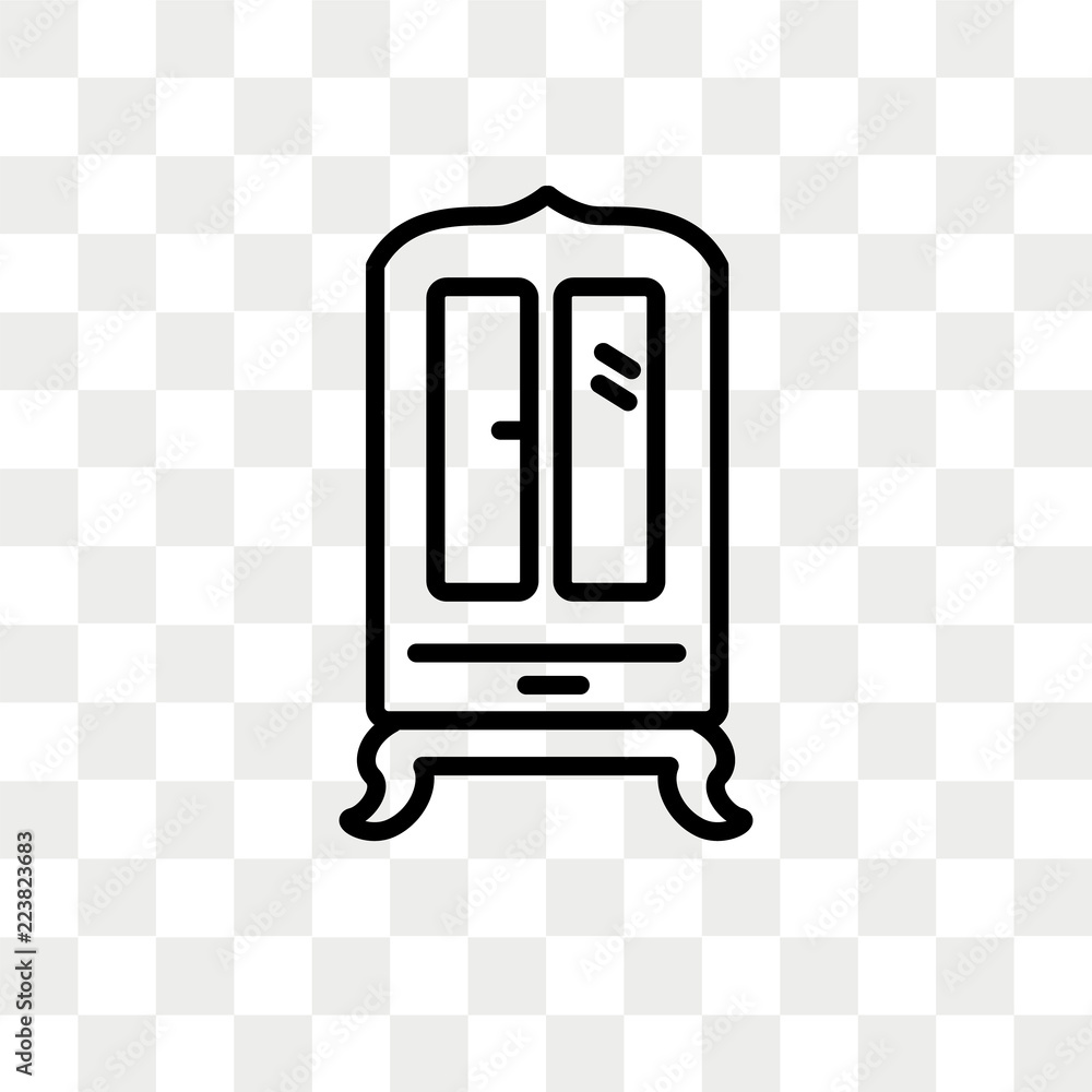 Wardrobe vector icon isolated on transparent background, Wardrobe logo ...