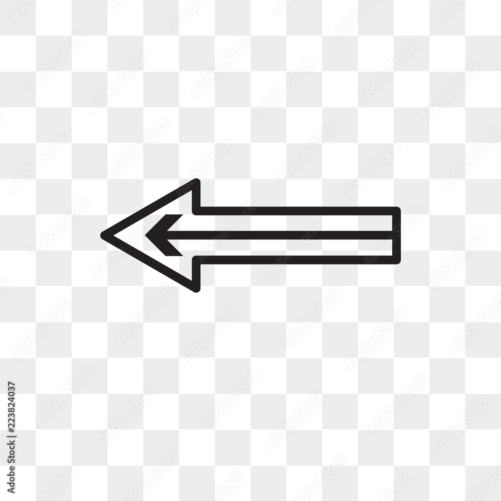 Back vector icon isolated on transparent background, Back logo design ...