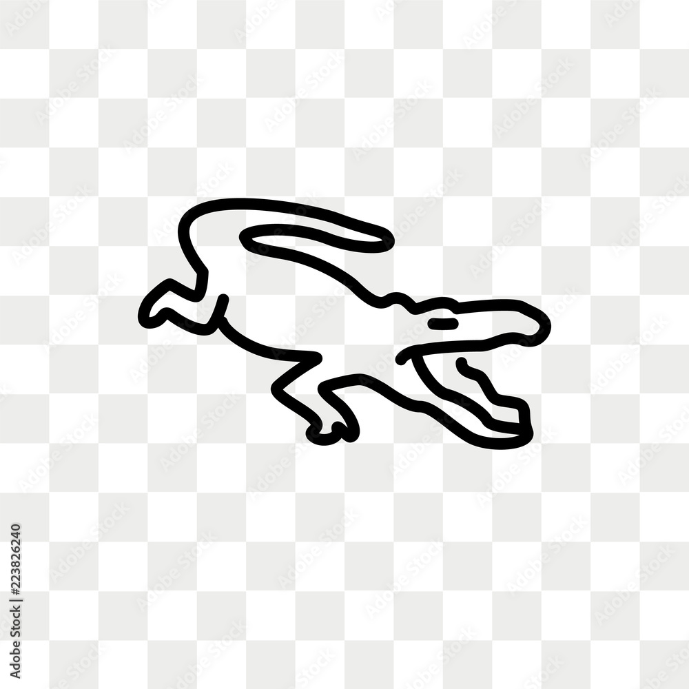 Crocodile vector icon isolated on transparent background, Crocodile ...