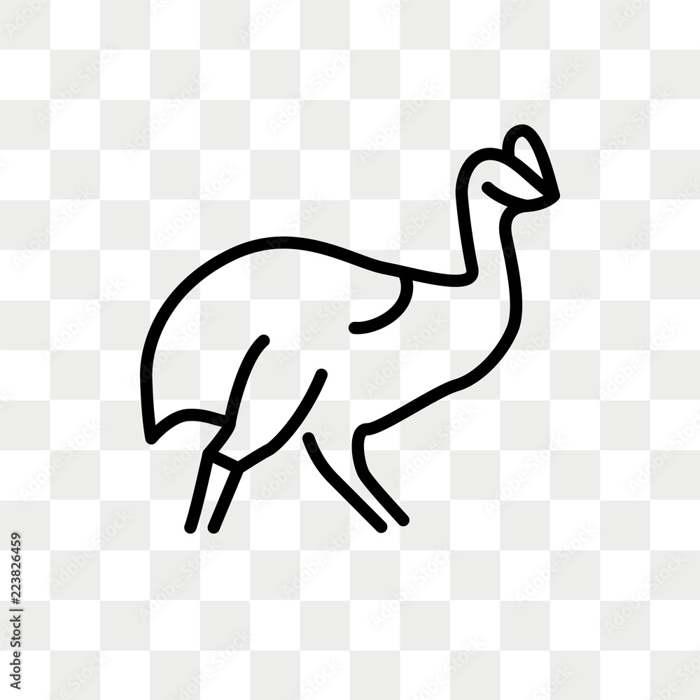 Cassowary vector icon isolated on transparent background, Cassowary ...