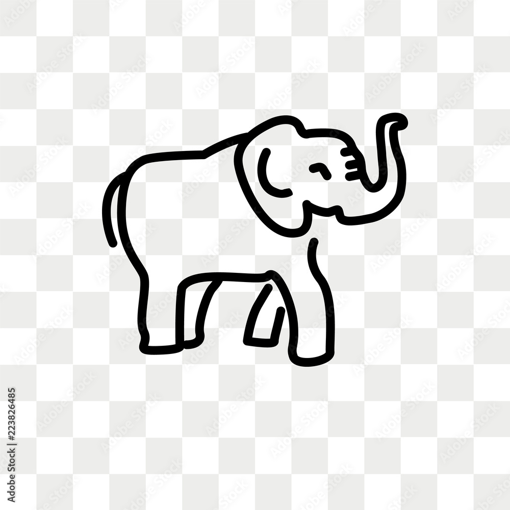 Elephant vector icon isolated on transparent background, Elephant logo ...