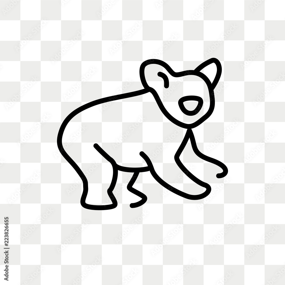 Koala vector icon isolated on transparent background, Koala logo design ...