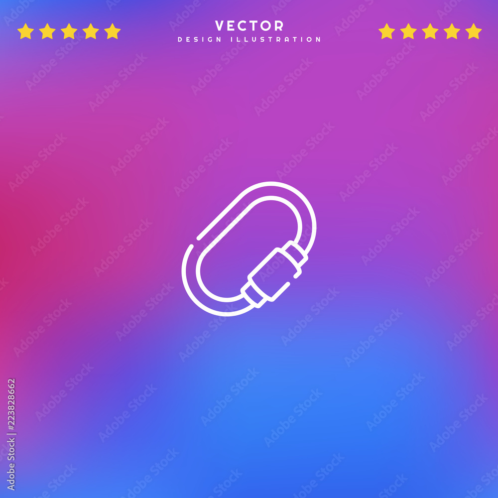 Vecteur Stock Premium Symbol of Carabiner Related Vector Line Icon Isolated on Gradient ...
