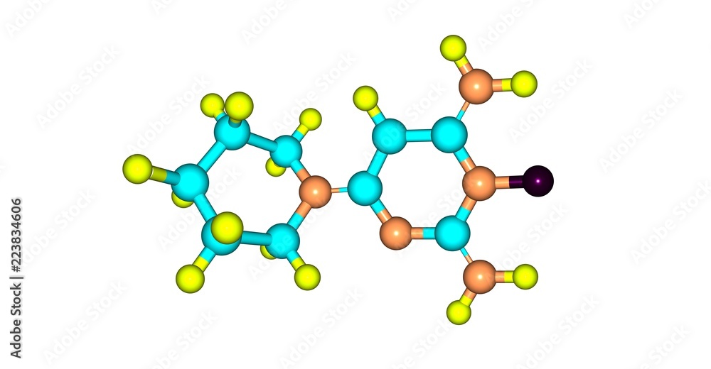 Minoxidil molecular structure isolated on white Stock Illustration ...
