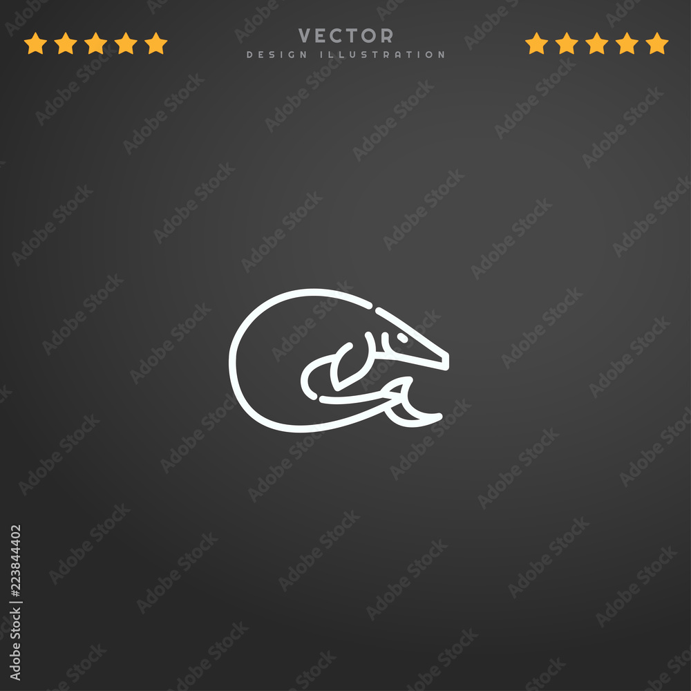 Outline Basilosaurus icon isolated on gradient background, for website design, mobile ...