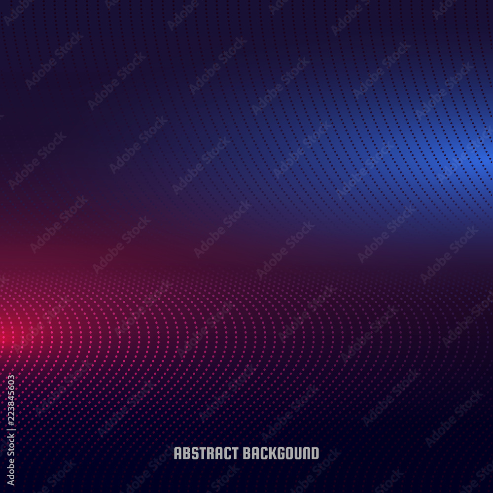 Abstract digital dot lines with flowing particles. Fashion presentation ...