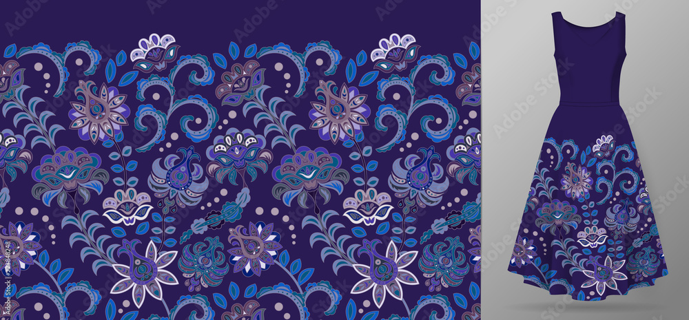 Vertical seamless fashion background. Women's long dress mock up with ...