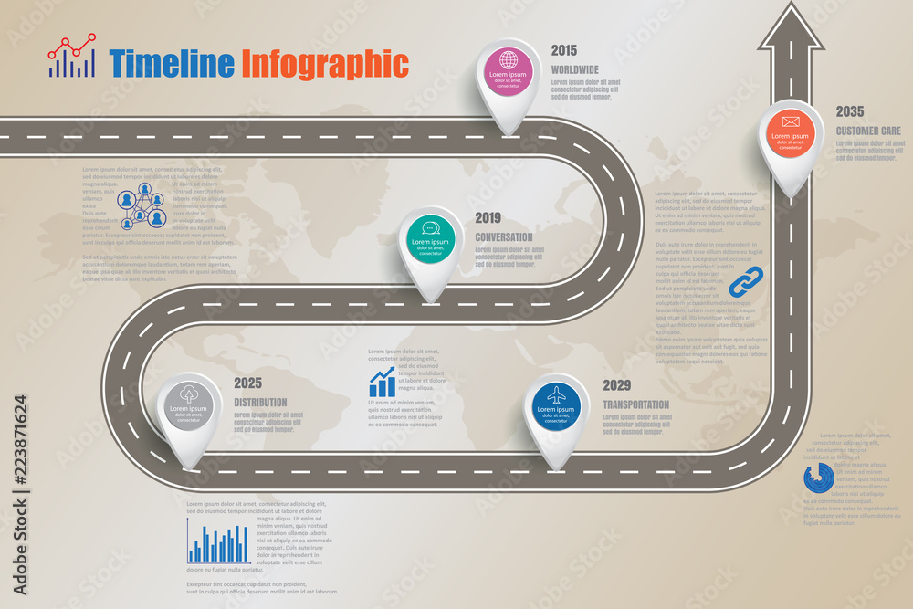 Business road map timeline infographic icons designed for abstract ...