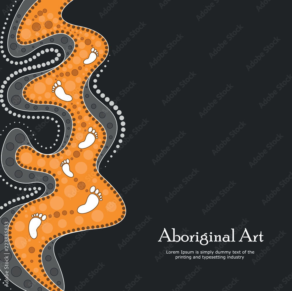 Aboriginal art vector banner with text. Stock Vector | Adobe Stock