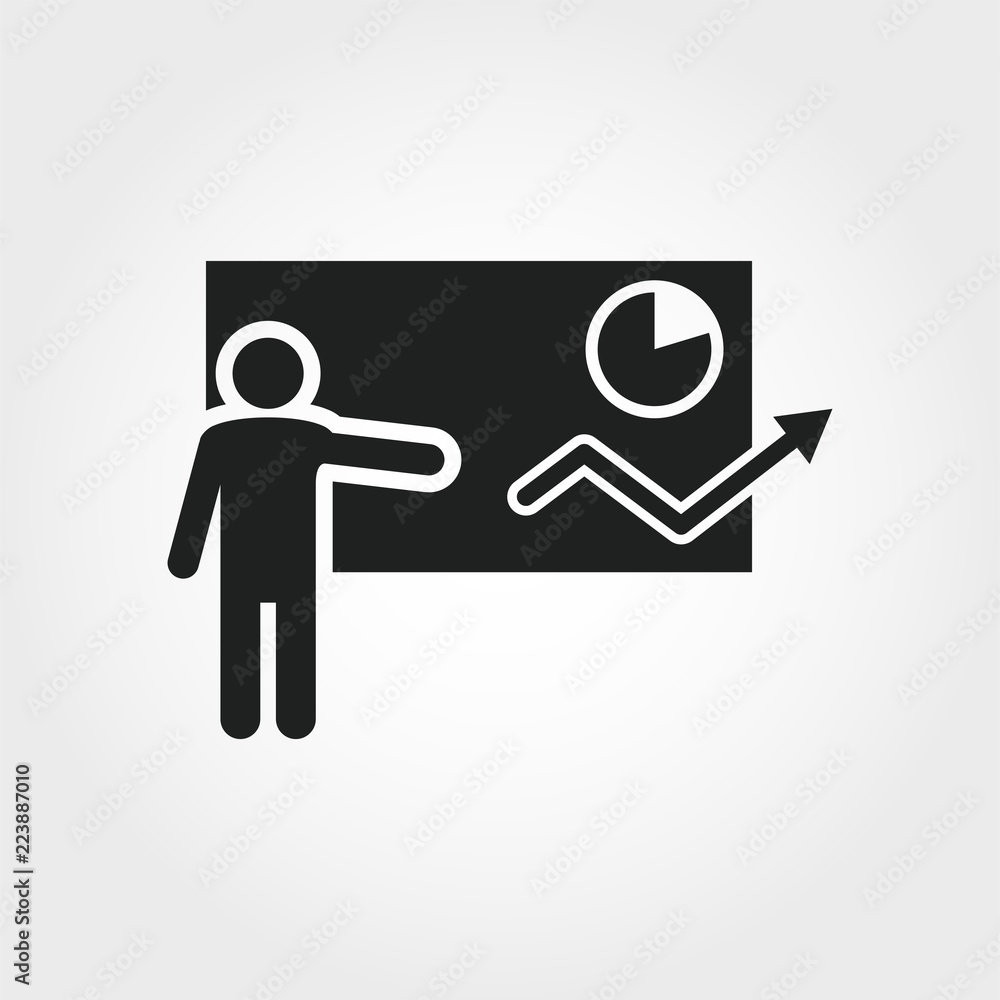 Presentation Skills icon. Monochrome element illustration. Presentation ...