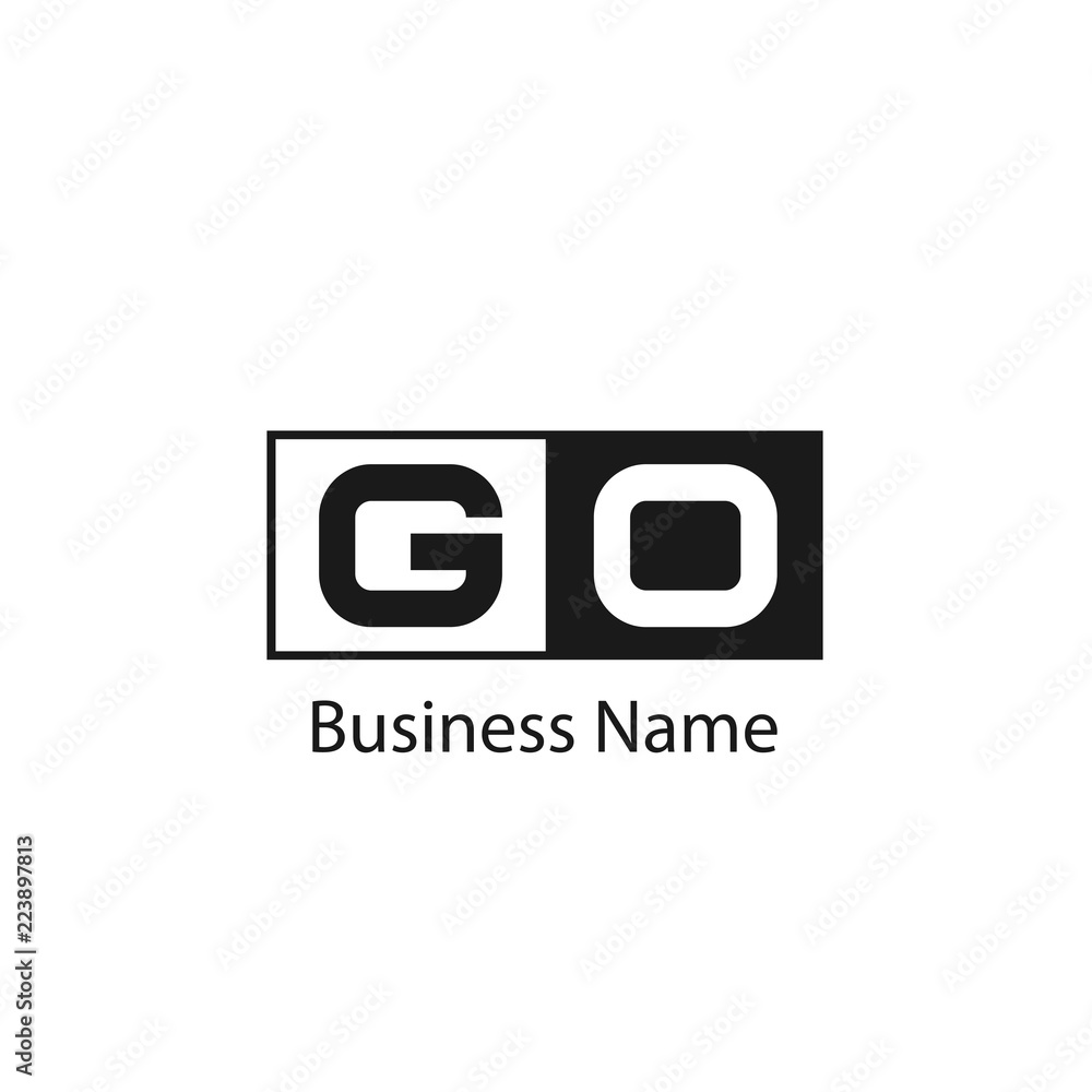 Initial Letter GO Logo Template Design Stock Vector | Adobe Stock