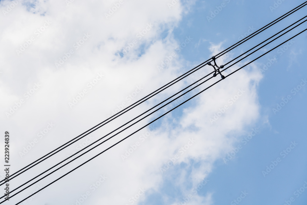 Elements of a high-voltage power line with a voltage of 750,000 volts ...