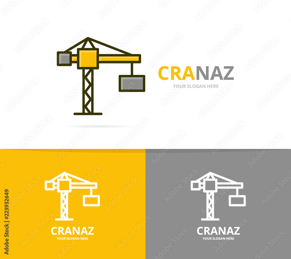 crane and construction logo design template. Stock Illustration | Adobe ...