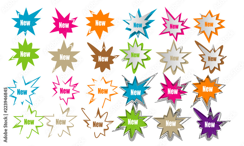 collection of star sticker label design icon stamp illustration vector ...