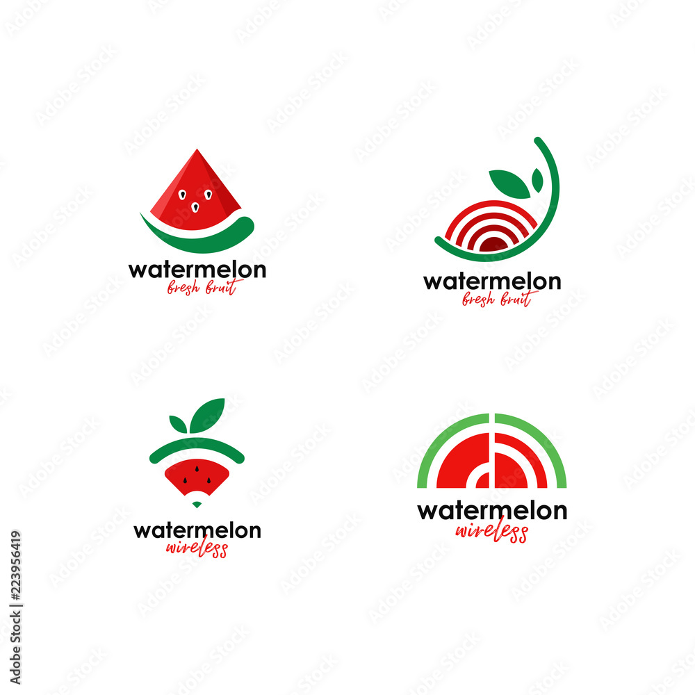Watermelon logo set Stock Vector | Adobe Stock