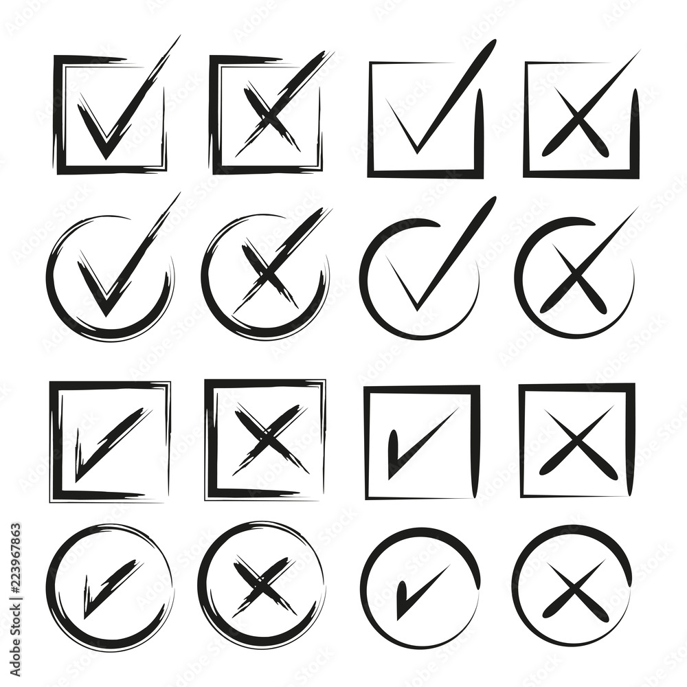 hand drawn check marks Stock Vector | Adobe Stock