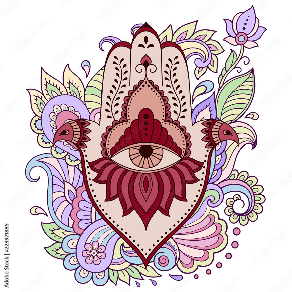Flower Hamsa Tattoo