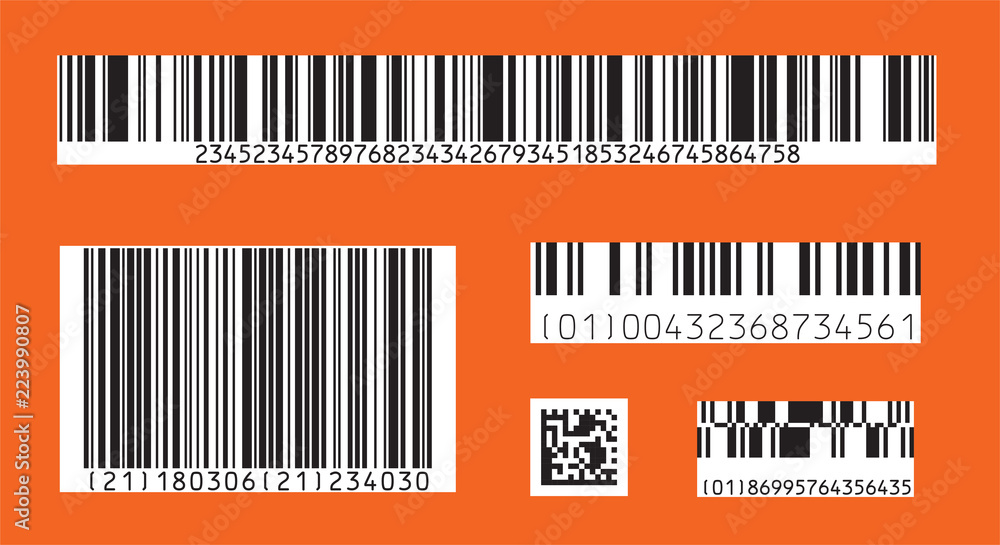 Bar code icon. Set of Modern Flat Barcode. Can be use as a template for ...