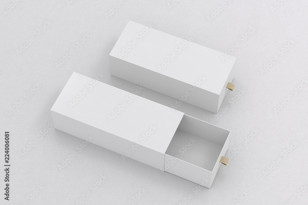 Open and closed blank empty long boxes Stock Illustration | Adobe Stock