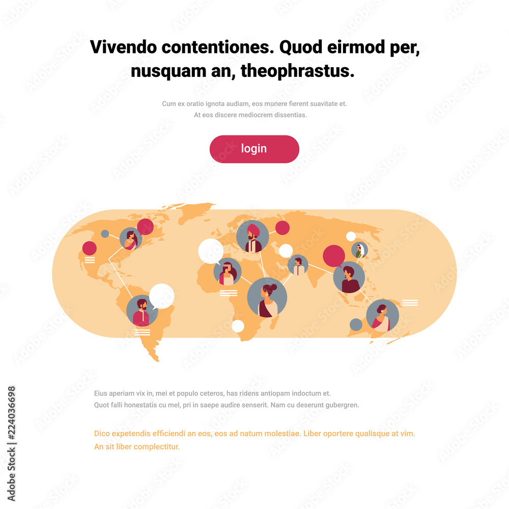 indian people avatar world map chat bubbles global communication ...