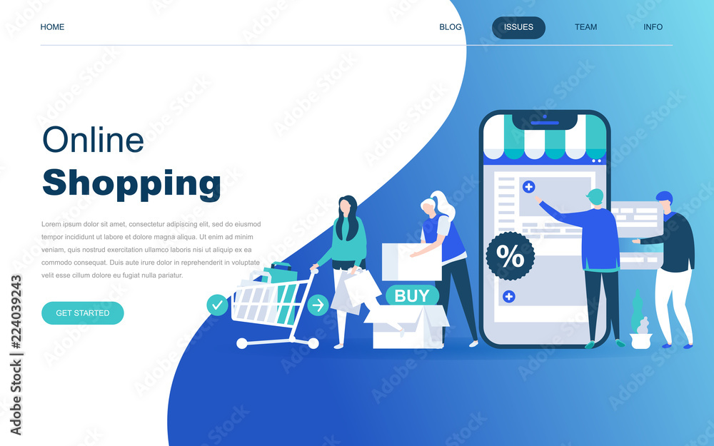 Modern flat design concept of Online Shopping for website and mobile ...