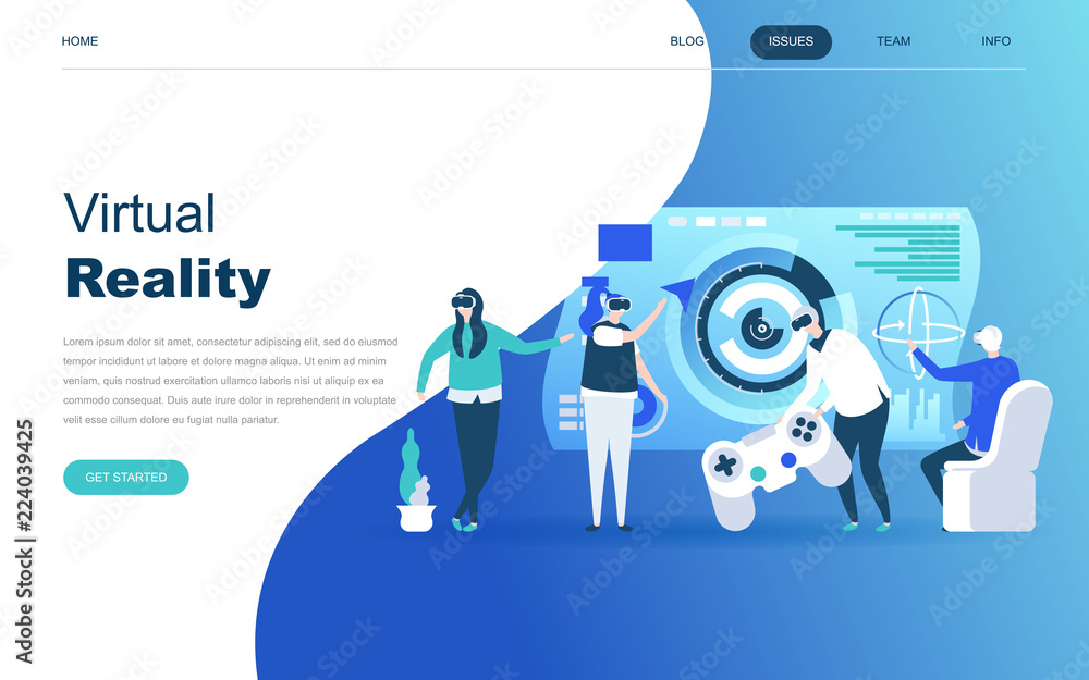 Modern flat design concept of Virtual Augmented Reality for website and ...