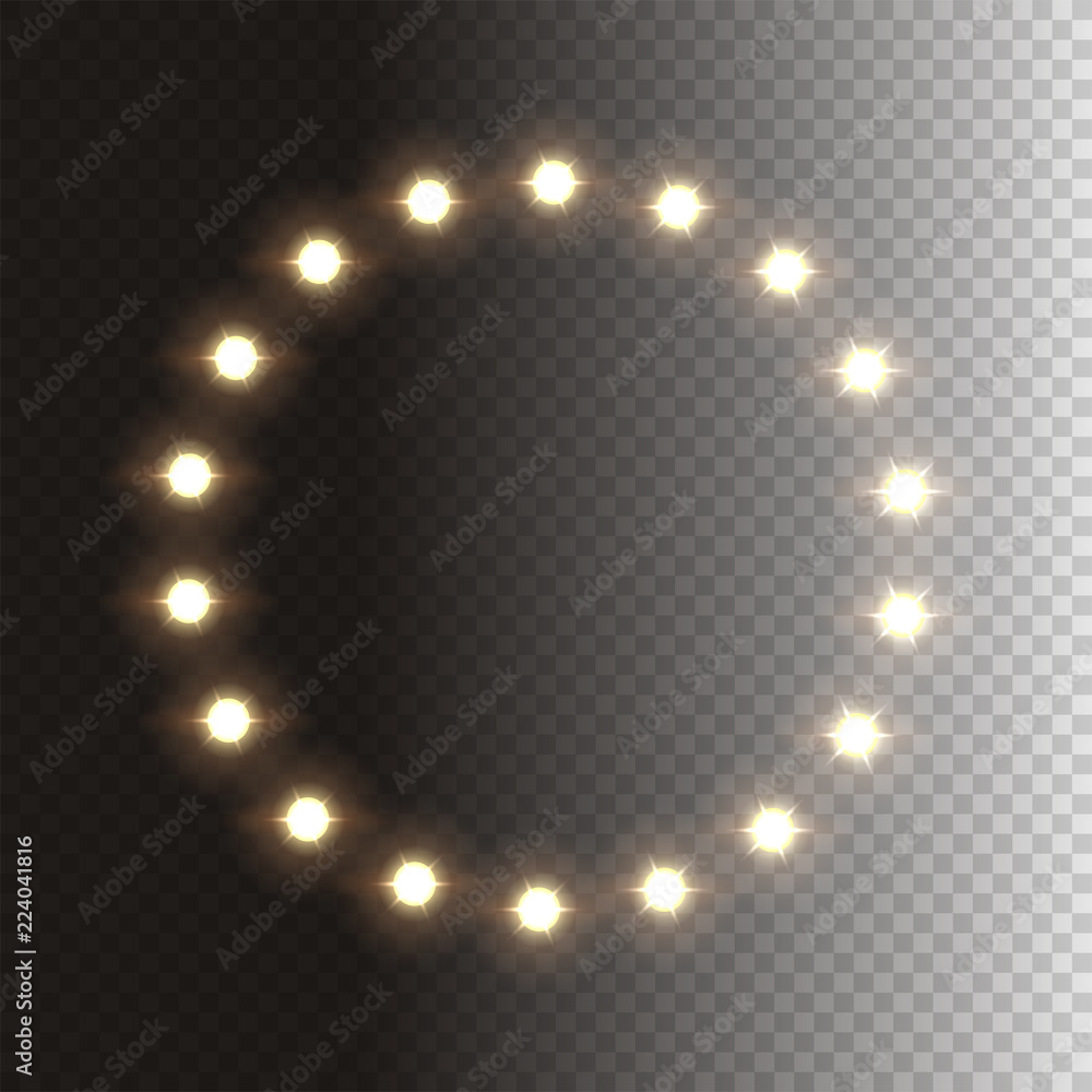 Light bulb circle isolated on transparent background. Vector design ...