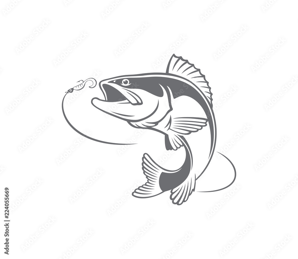 zander fishing Stock Vector | Adobe Stock